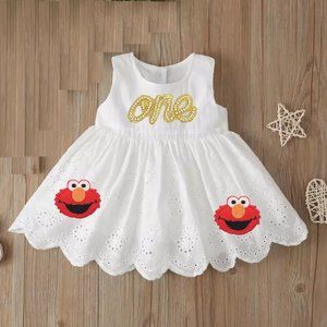 boutique | Dresses | Elmo Dress First Birthday Dress Clothes Sesame ...